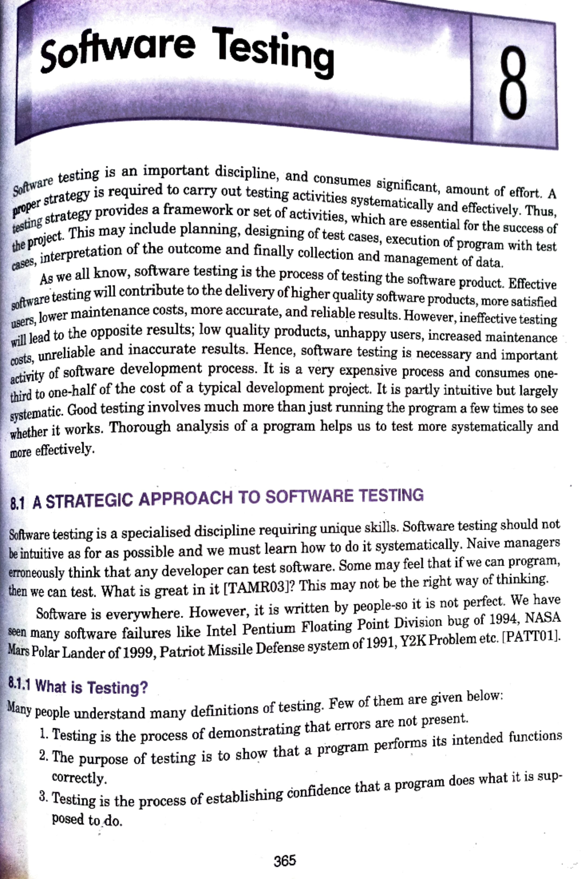 Ch software testing - Software Testing 8 Software testing is is ...