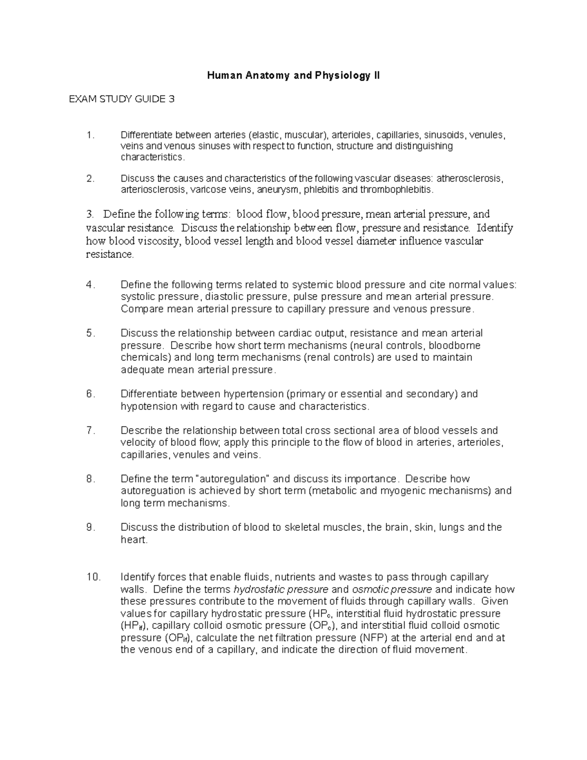 A&P 2 EXAM Study Guide Circulatory System - Human Anatomy and ...