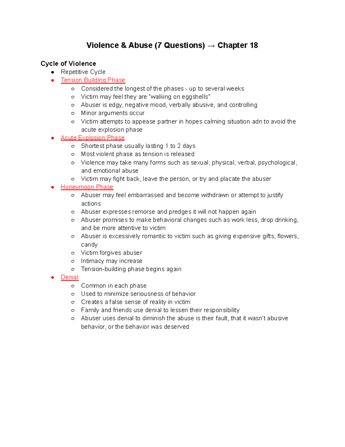 Violence and Abuse - Community Nursing Care Study Guides - Violence ...