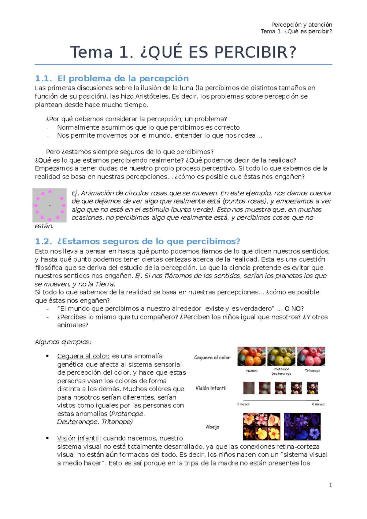 Percepción. TEMA 1 - Tema 1. ¿Qué es percibir? Tema 1. ¿QUÉ ES PERCIBIR ...