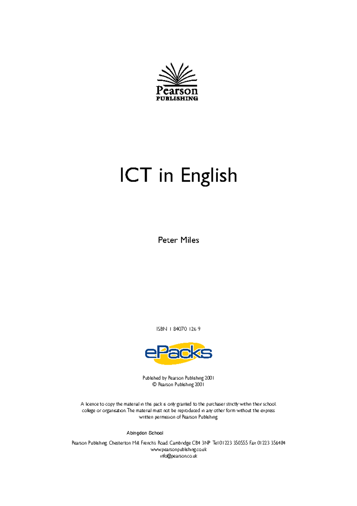 Temario ICT tools - ICT in English Peter Miles ISBN 1 84070 126 9 ...
