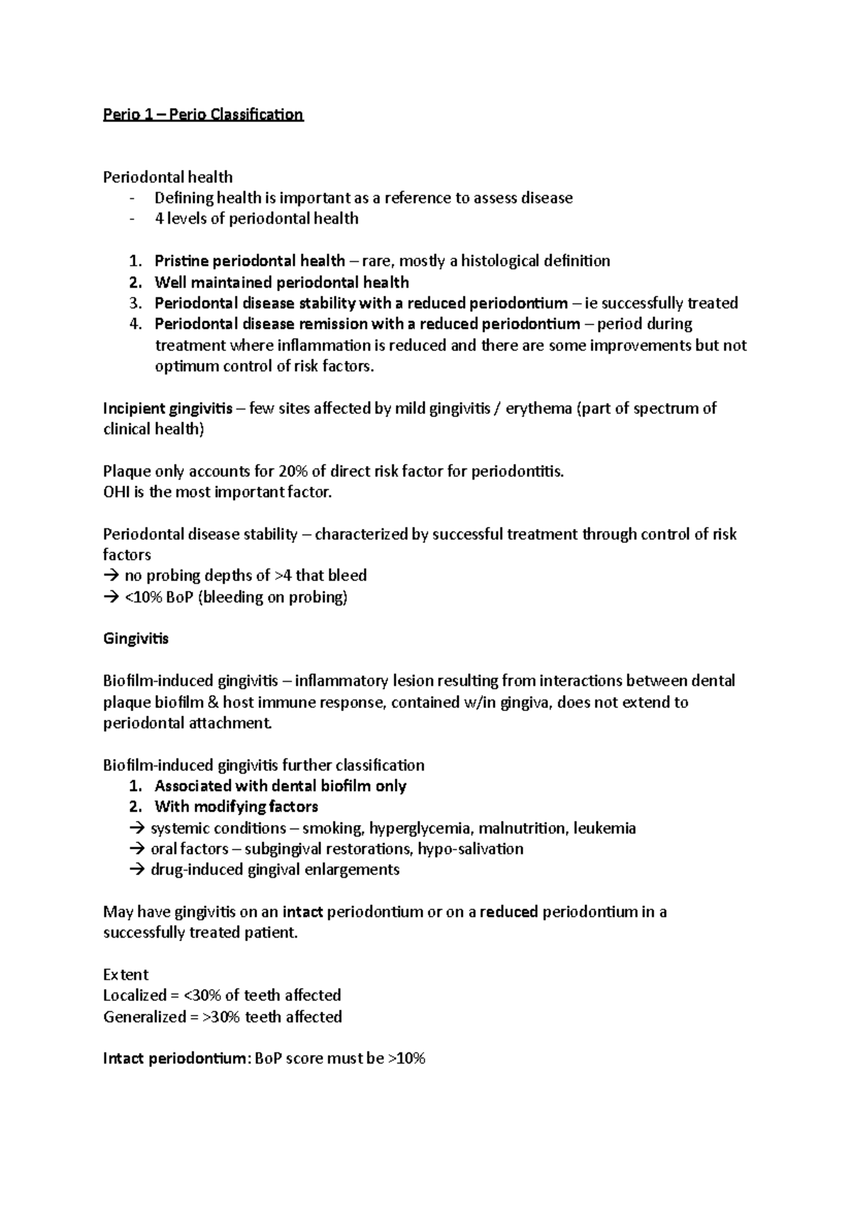 Perio 1 - classification - Perio 1 – Perio Classification Periodontal ...