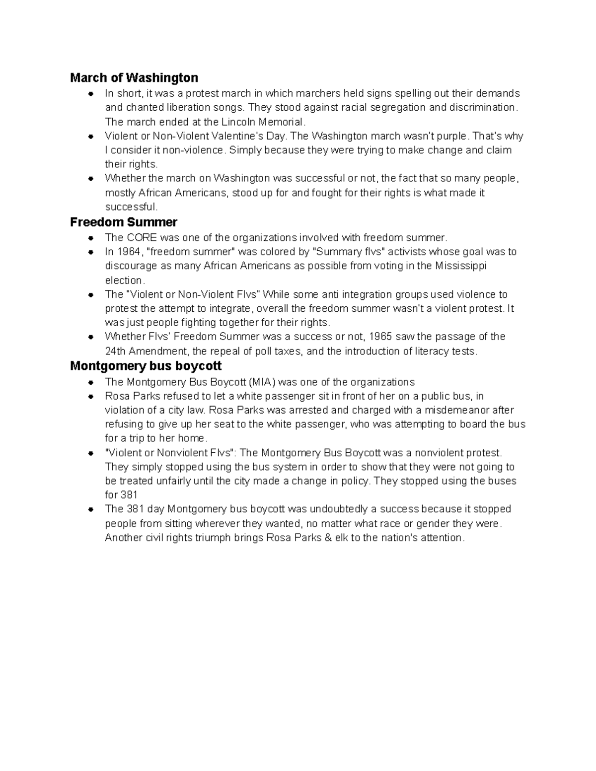 7.02 U.S. History - essay - March of Washington In short, it was a ...