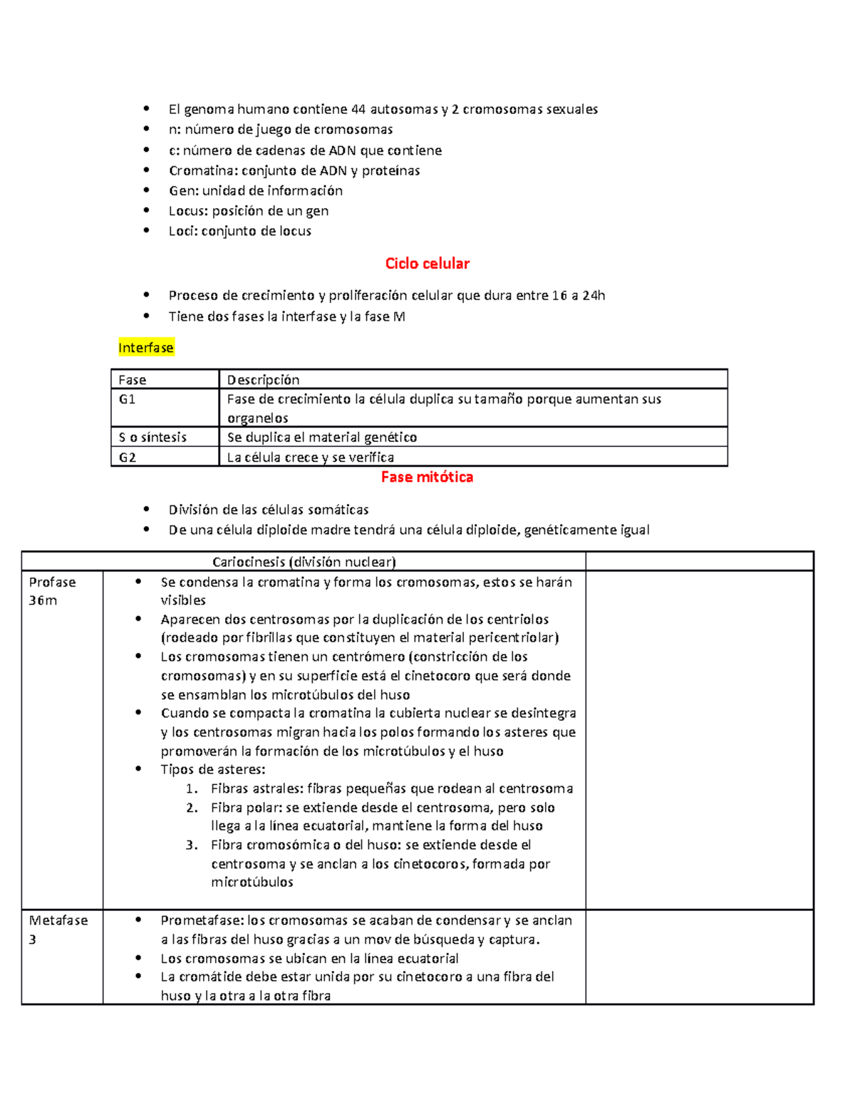 3.Ciclo celular - El genoma humano contiene 44 autosomas y 2 cromosomas ...