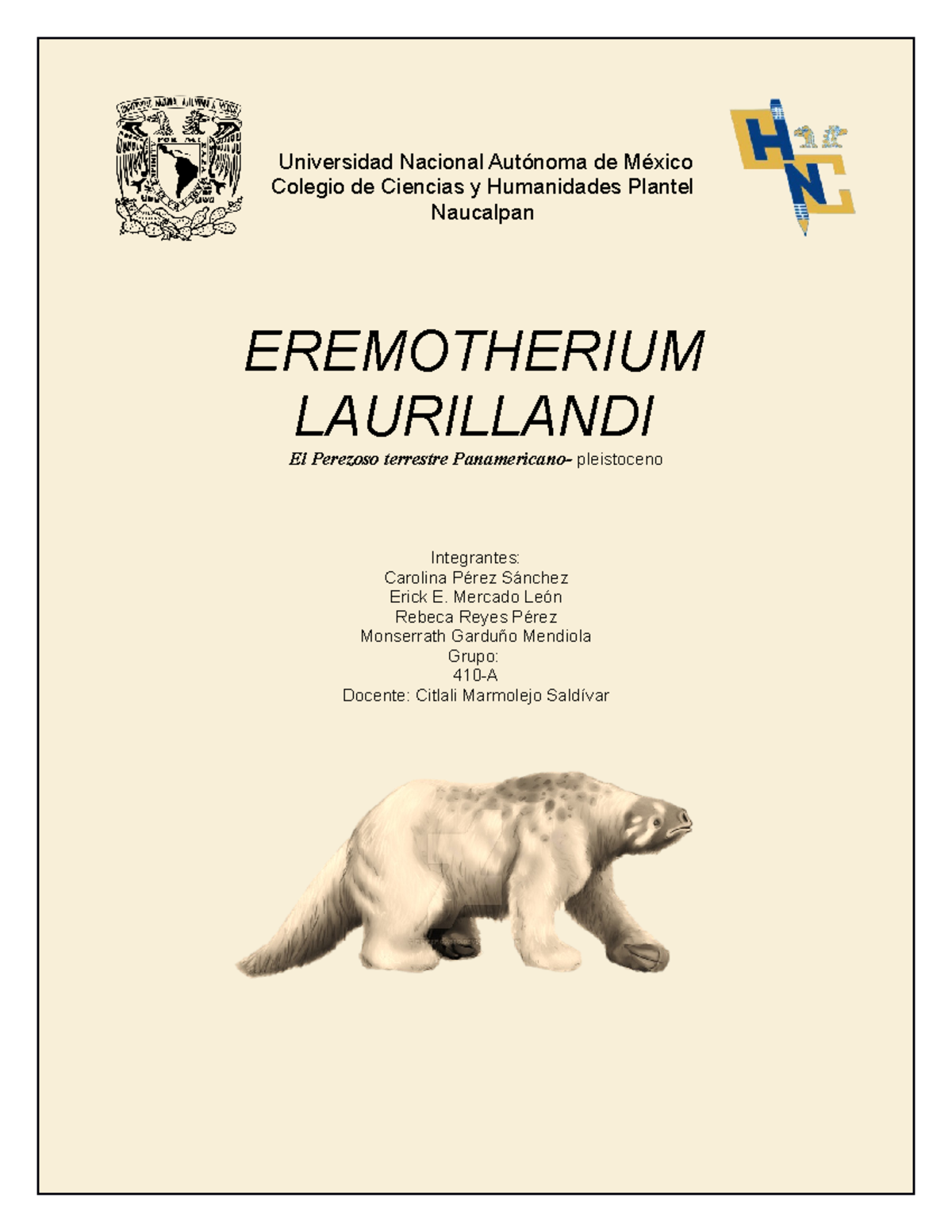 Eremotherium-laurillandi - Universidad Nacional Autónoma de México ...