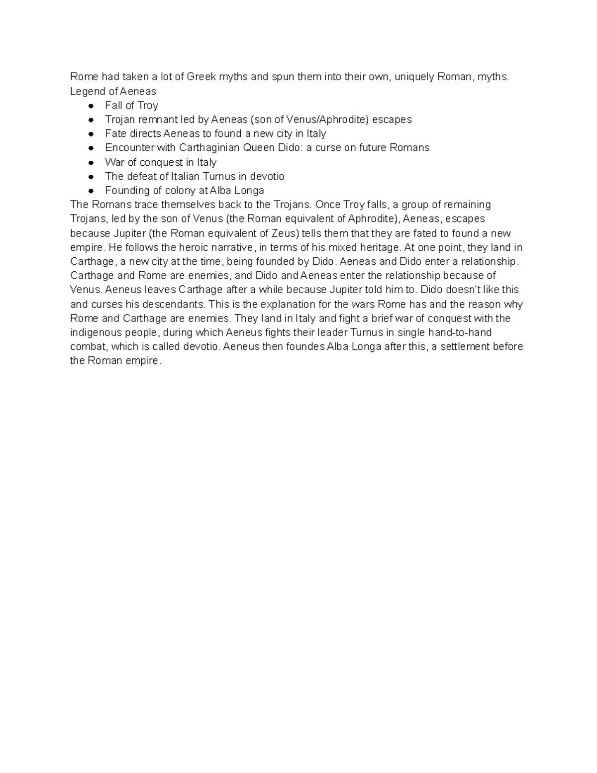 Aeneas - Rome had taken a lot of Greek myths and spun them into their ...