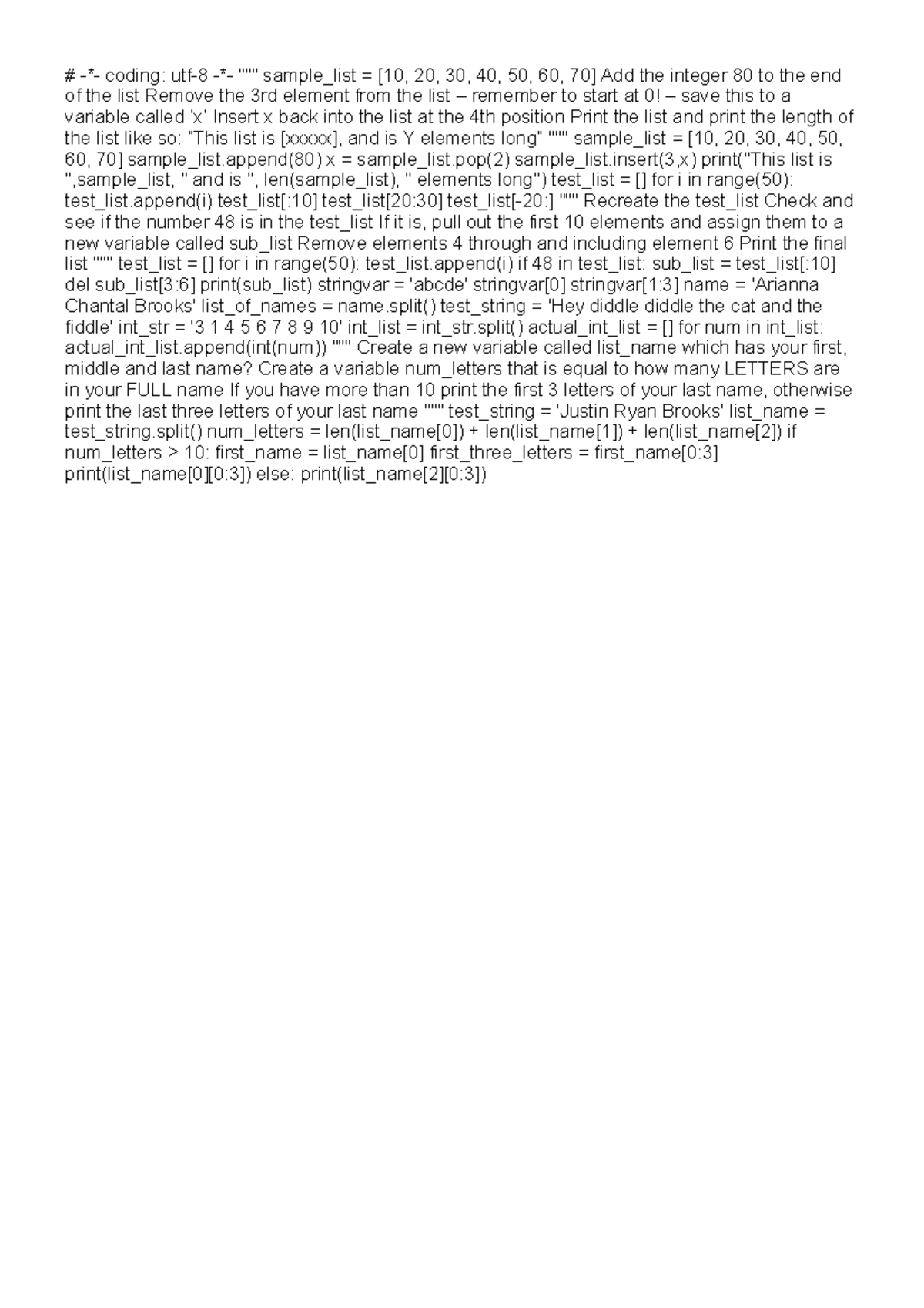 Codes Python Coding Utf 8 Sample list 10 20 30 40 50