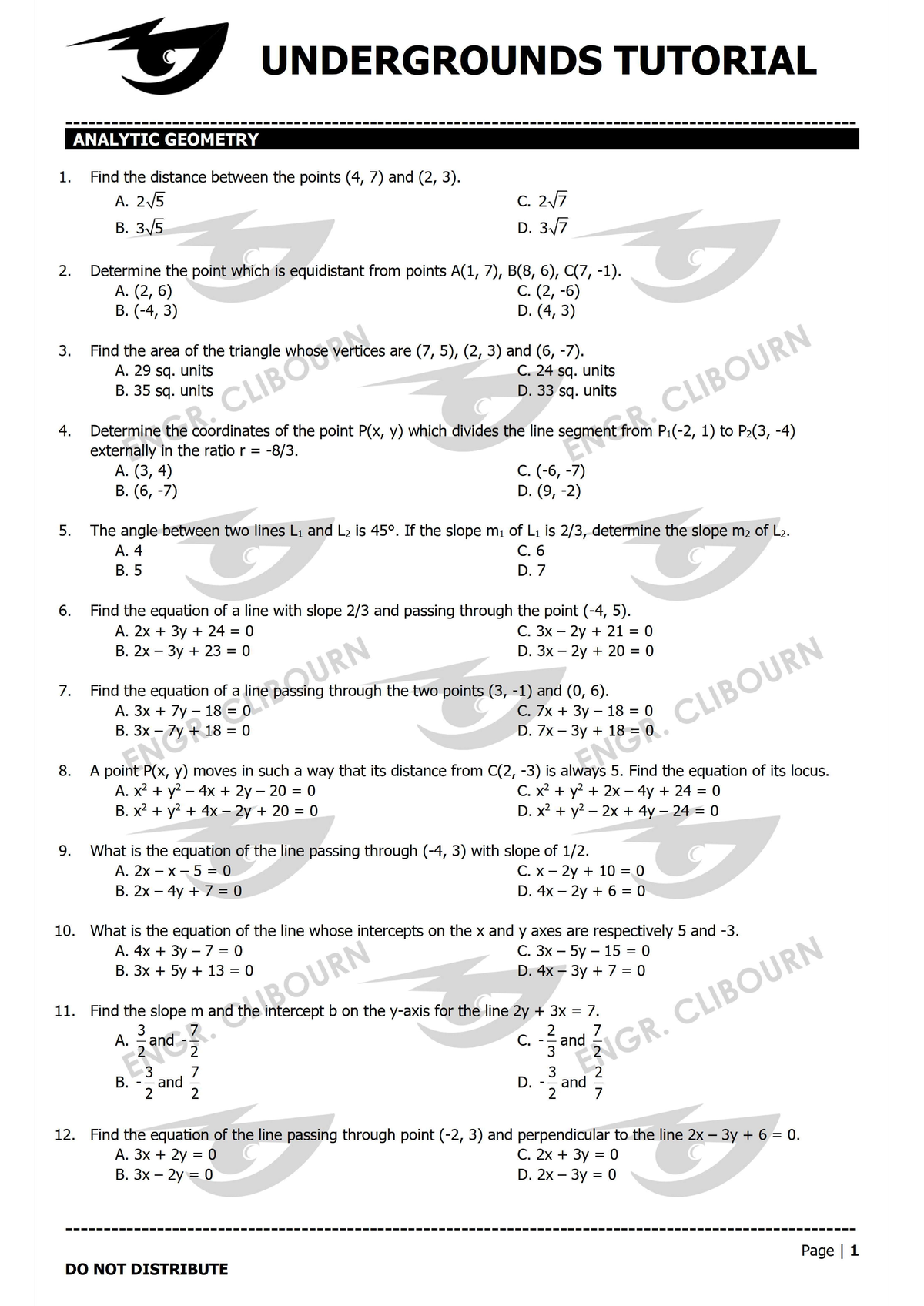 EE 09 Analytic Geometry - Electrical Design - Studocu