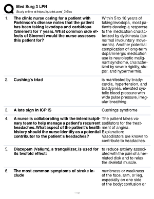 Me surg 9 - med surg - Quiz: Med-Surg Final Study online at quizlet ...