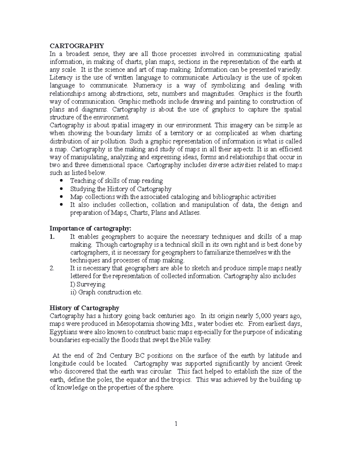 2022- Cartography notes - CARTOGRAPHY In a broadest sense, they are all ...