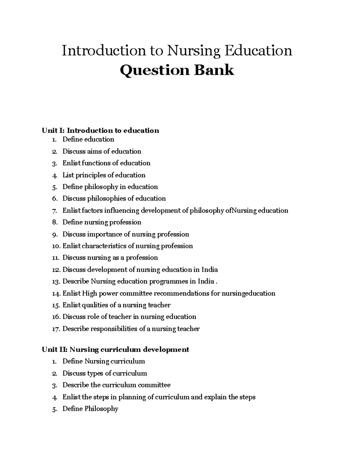 Intro. to Nursing Education - Introduction to Nursing Education ...