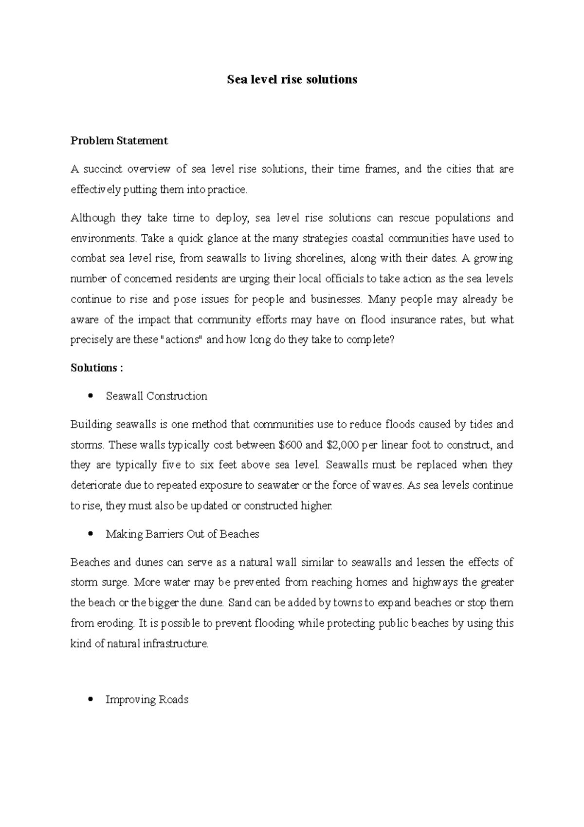 Assignment 8 - Sea level rise solutions Problem Statement A succinct ...