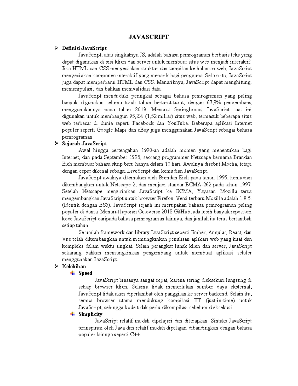 Resume Bahasa Pemrograman Javascript - JAVASCRIPT Definisi JavaScript ...