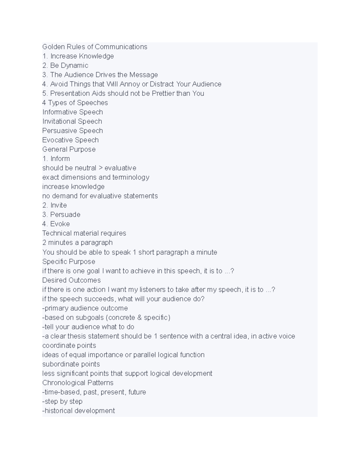 COMS 101 lecture notes - Golden Rules of Communications Increase ...