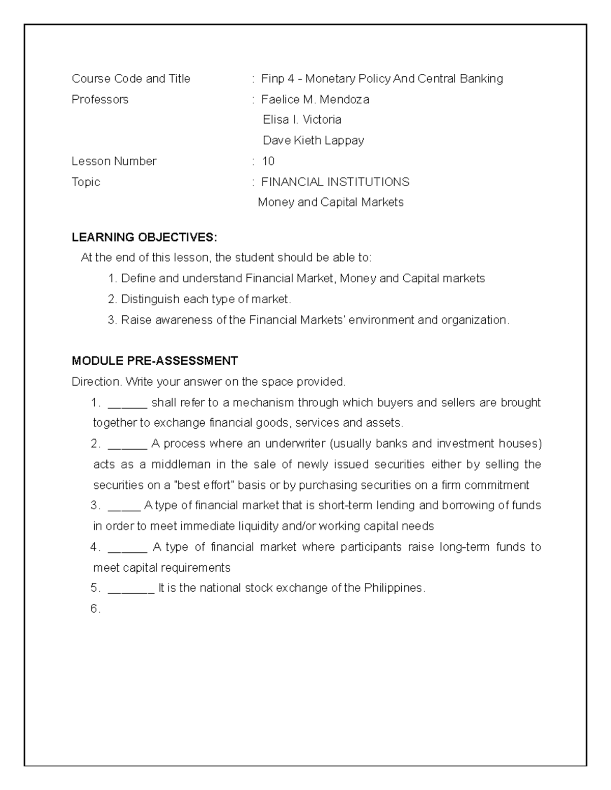FINP4-Module-10-FMMendoza Kneura - Course Code and Title : Finp 4 ...