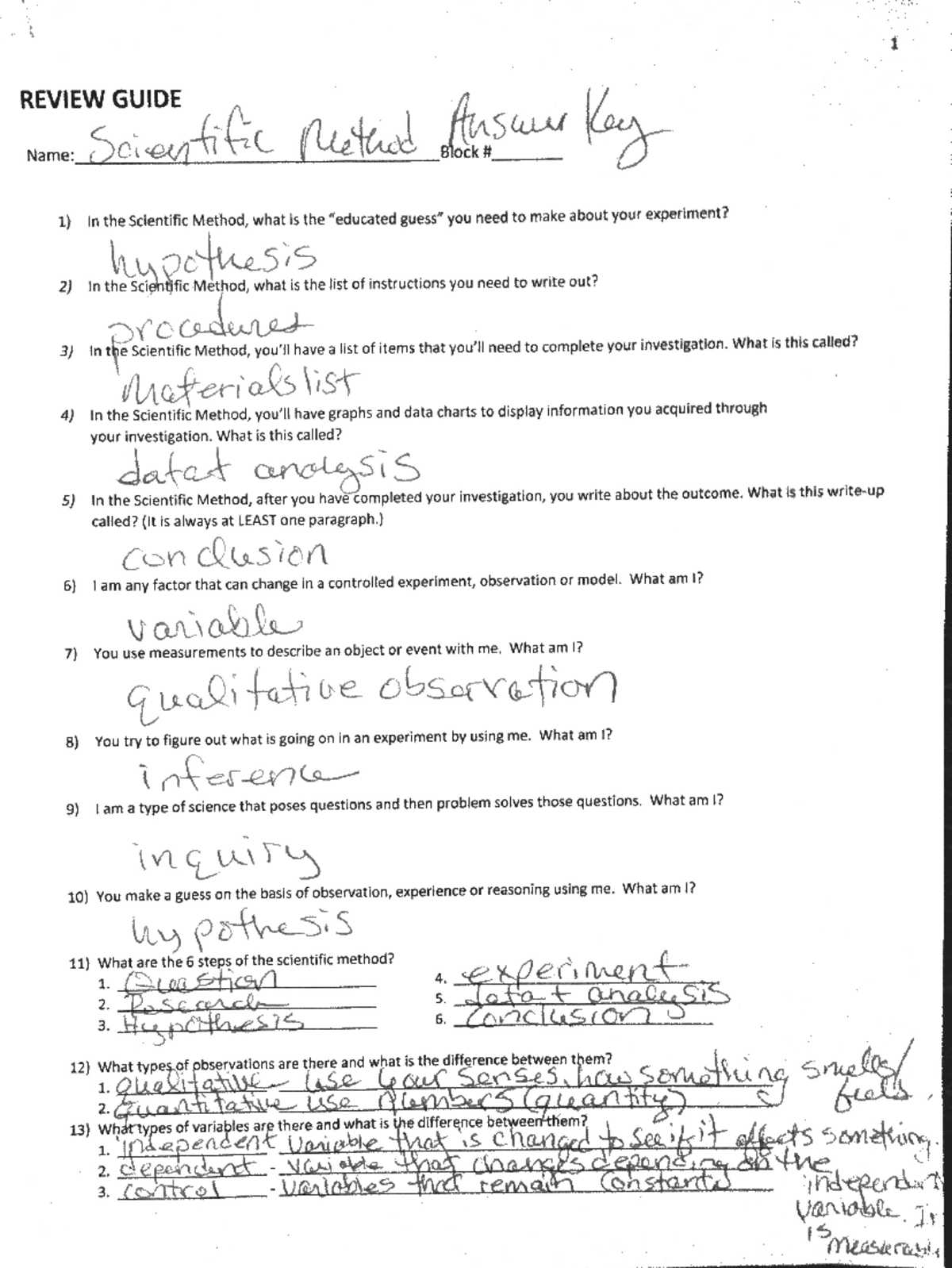 Scientific Method Review Answer Key - Studocu