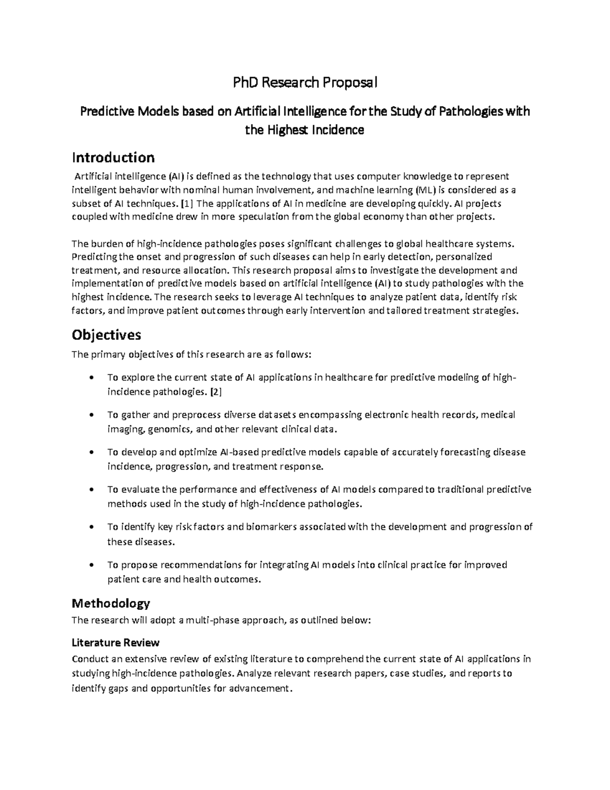 Research proposal - PhD Research Proposal Predictive Models based on ...