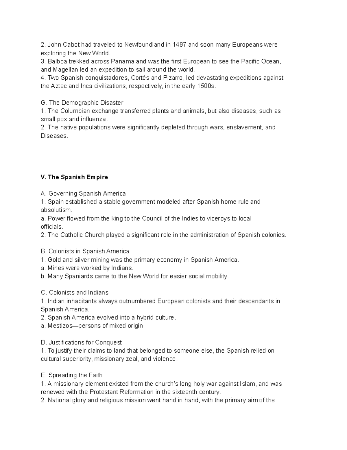 Chapter 1 A NEW World Summary - John Cabot had traveled to Newfoundland ...