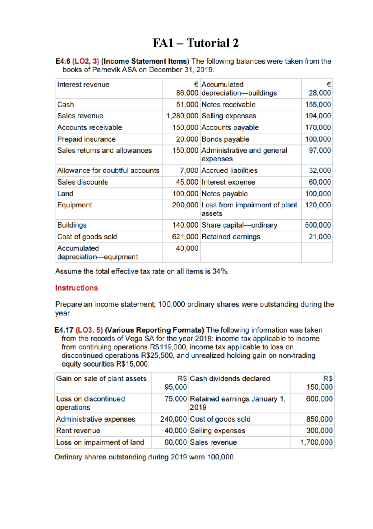 FA1-Tut-2 - tut 1 ạ - fa1 acca - FA1 – Tutorial - Studocu
