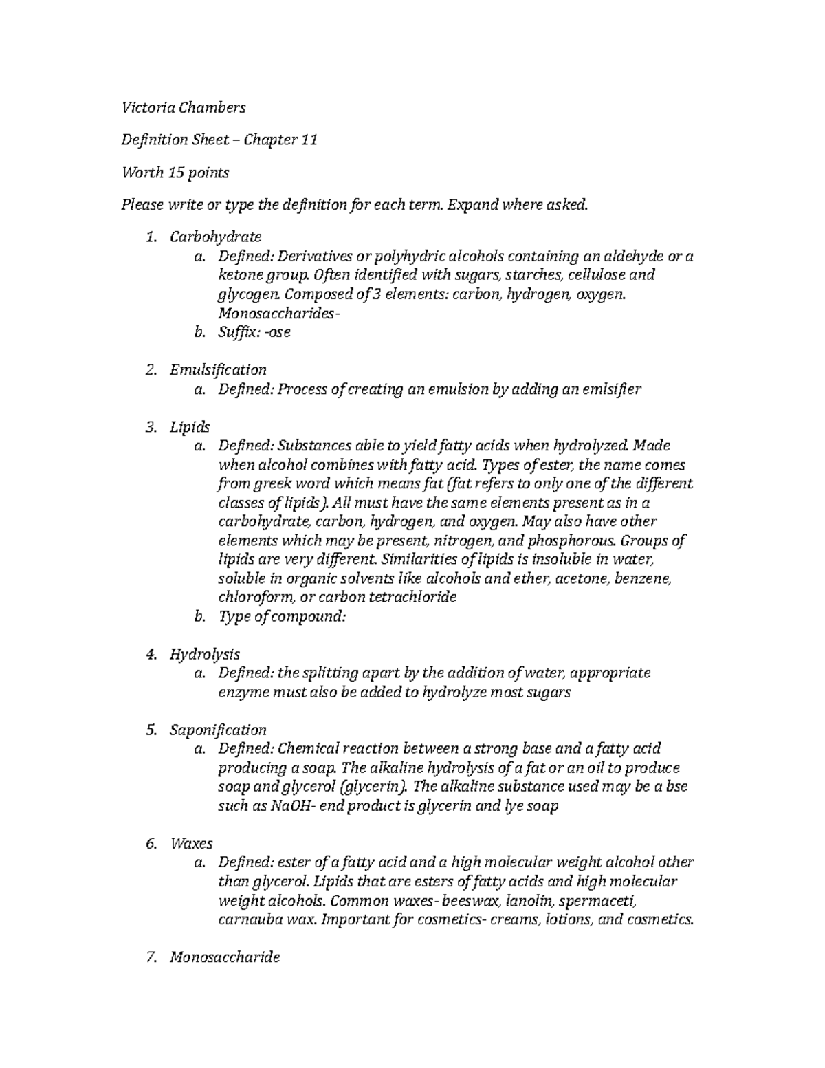 Definition Sheet – Chapter 11 - Victoria Chambers Definition Sheet ...