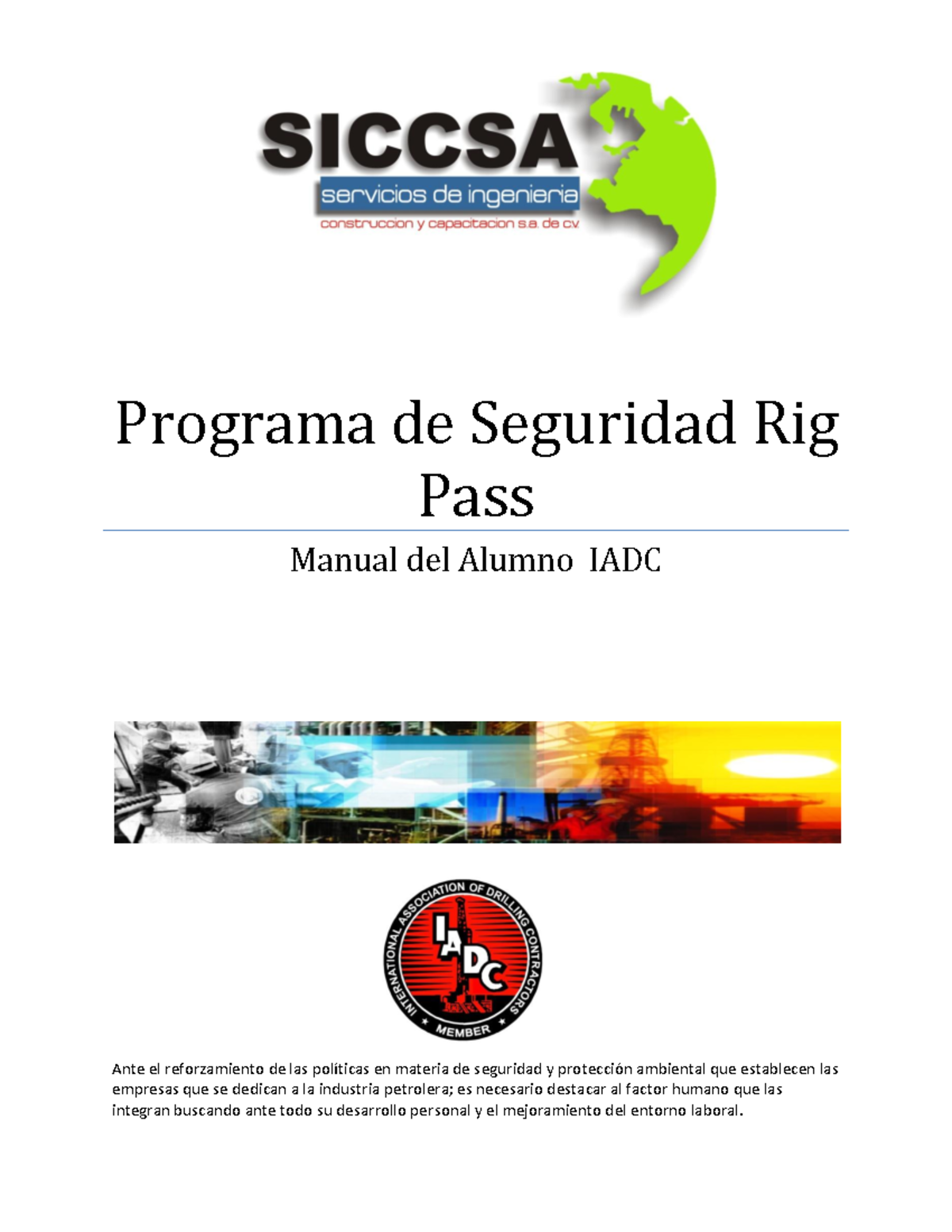 181604611 Principios de Seguridad Rig Pass IADC - Programa de Seguridad ...