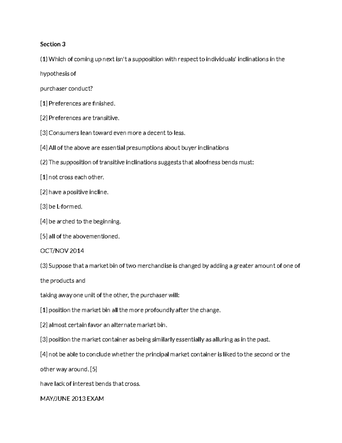 ECON 3706 - multiple choice questions Section 3 - STAA 4000 - Dal - Studocu