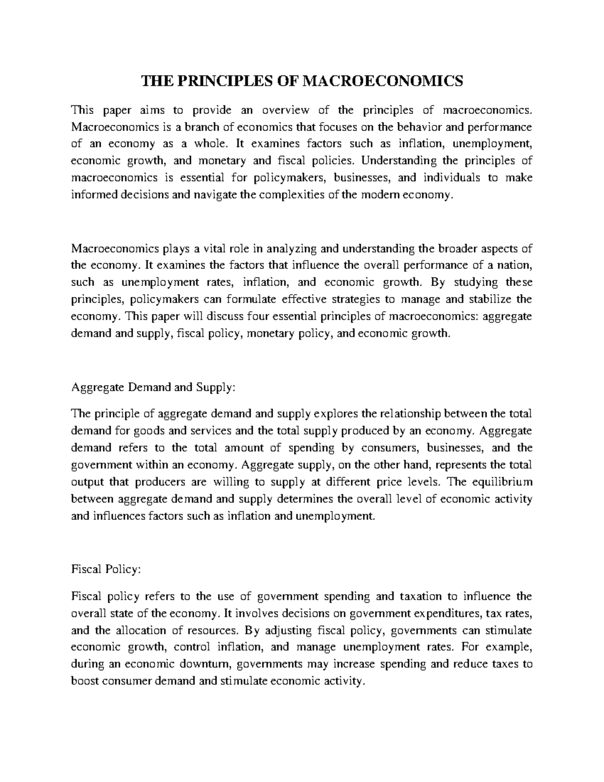 THE Principles OF Macroeconomics - THE PRINCIPLES OF MACROECONOMICS ...