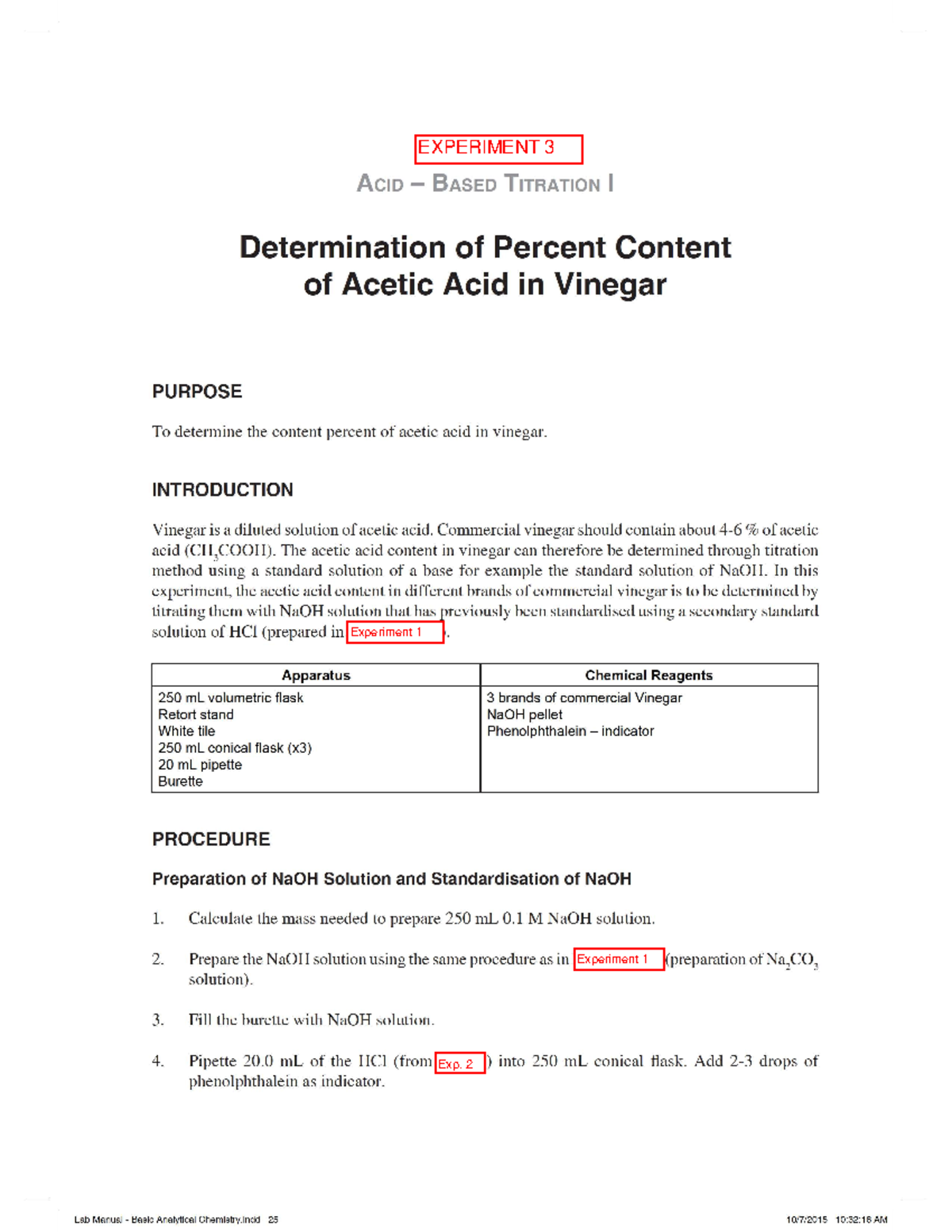 Lab Manual - EXP 3 - lab - Fundamental of Organic Chemistry ...
