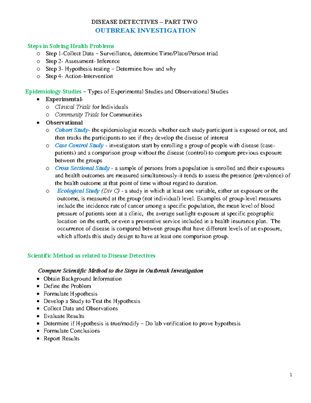 Microsoft Word - 4-19 DD- Handout-PART 2 - DISEASE DETECTIVES – PART ...