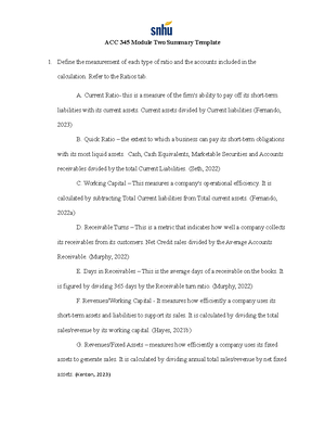 ACC 345 Business Valuation Report Milestone Two - Summary Business ...