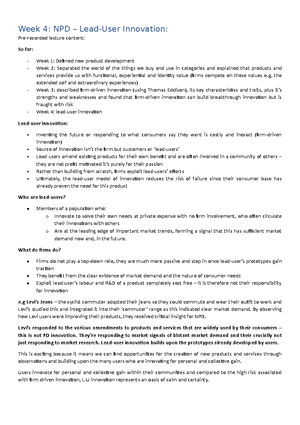 Lec 1 - What is NPD? - New Products and Services – Lecture 1 NPD refers ...