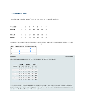 [Solved] 1 Economies of Scale Consider the following table of longrun ...