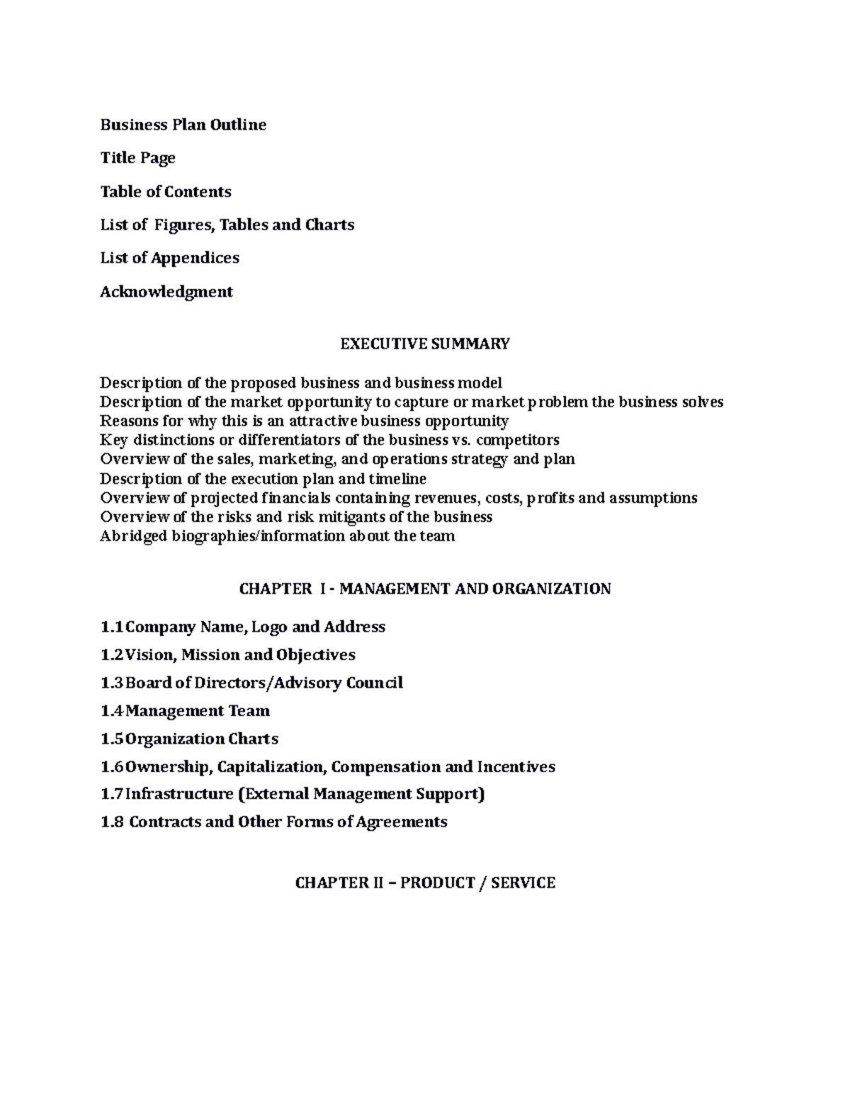 ENTPLA 2 Class Bussiness Plan Outline - BS Entrepreneurship - DLSU ...