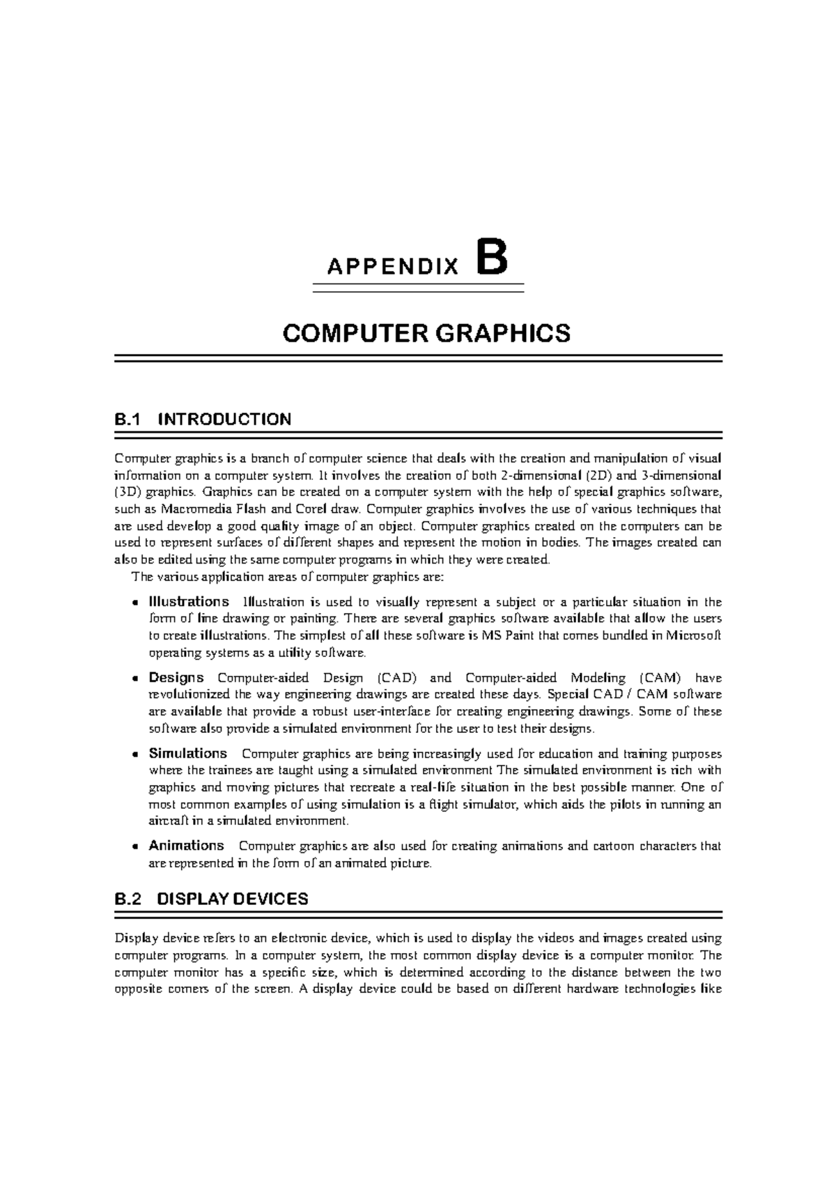 Computer Graphics - COMPUTER GRAPHICS B INTRODUCTION Computer graphics is a branch of computer ...