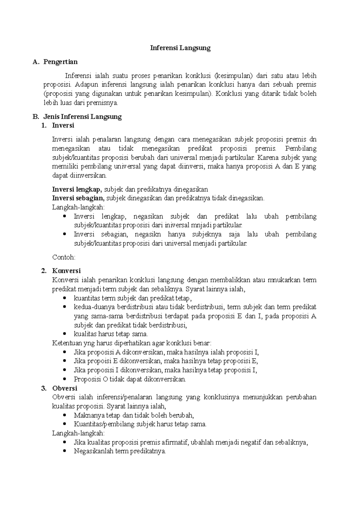 Inferensi Langsung - Pengertian Inferensi ialah suatu proses penarikan ...