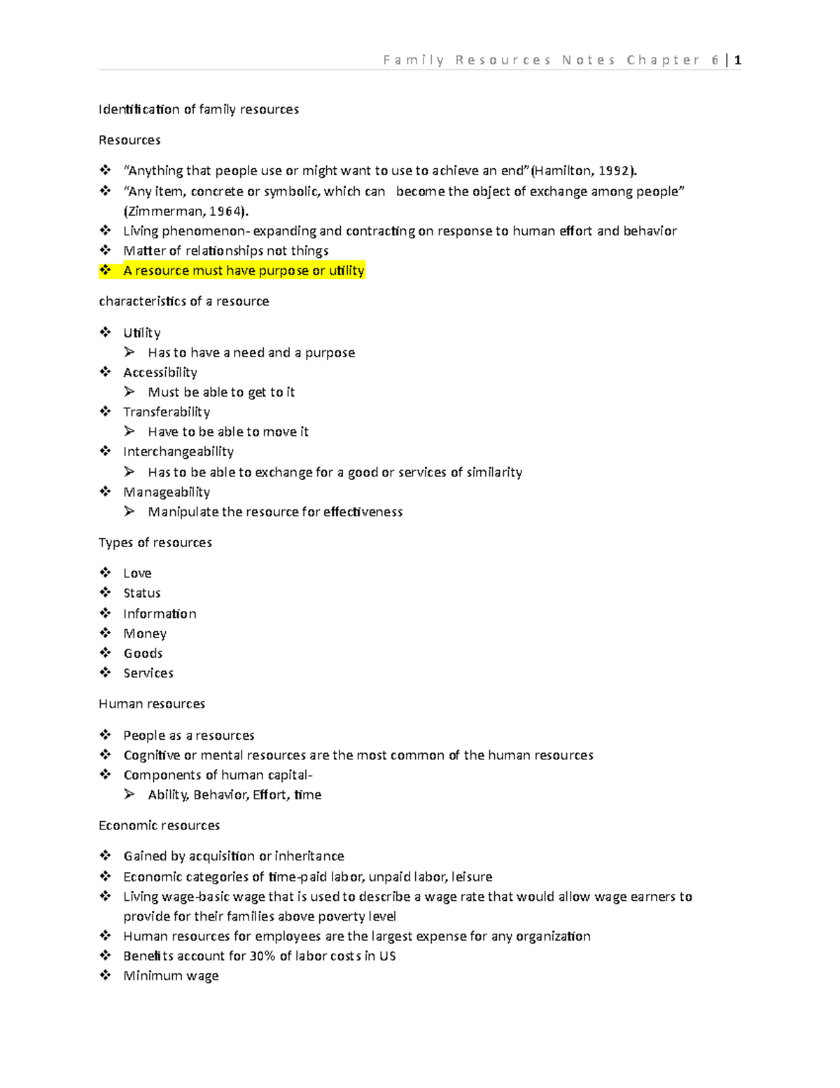 Family Resources Notes ch. 6 - F a m i l y R e s o u r c e s N o t e s ...