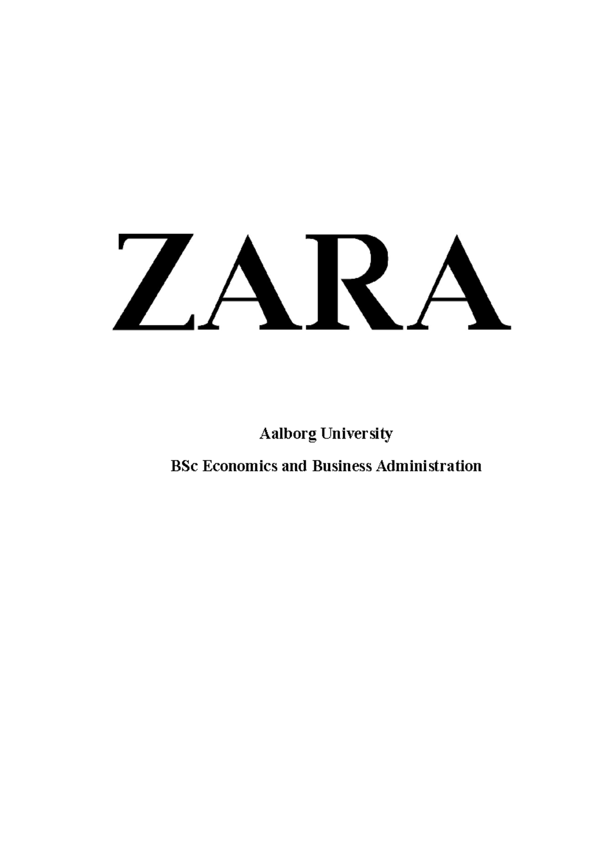 314037757 zara value chain analysis - Aalborg University BSc Economics ...