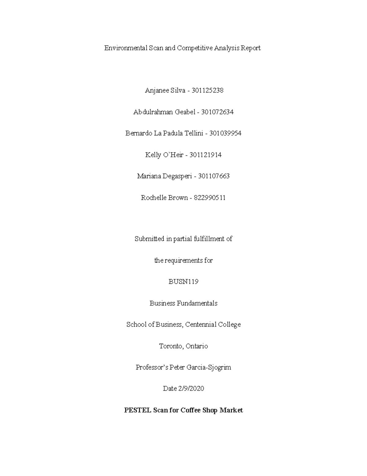 Environmental Scan and Competitive Analysis Report - The minimum wage ...