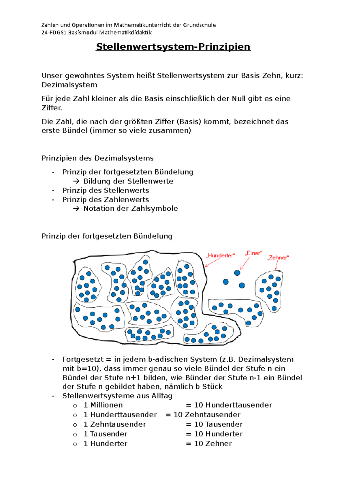 Stellenwertsystem-Prinzipien - Zahlen und Operationen im ...