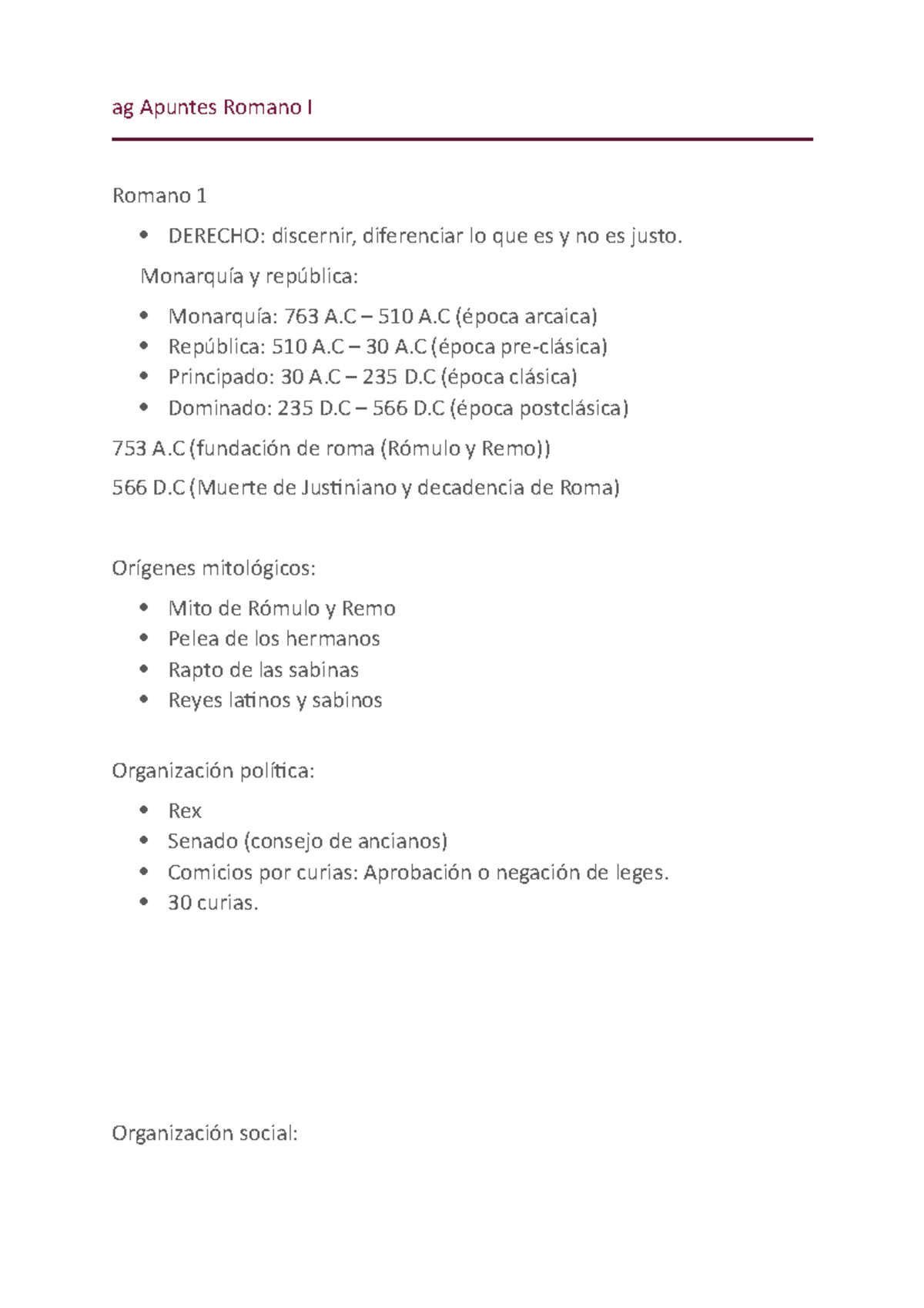 Notas historia de roma - romano ana maria - ag Apuntes Romano I Romano ...