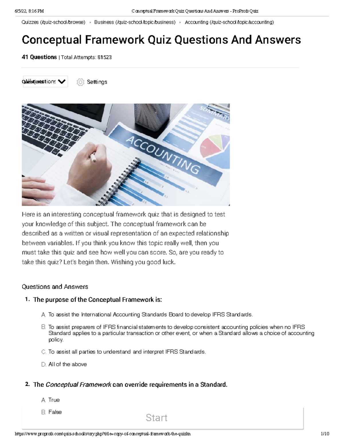 Conceptual Framework Quiz Questions And Answers - Pro Profs Quiz - Quizzes (/quiz-school/browse ...