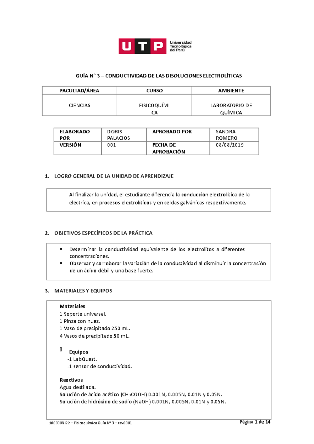 100000 NI22-GUIA N°3- Labquimi 01- Conduc. DE LAS DIS. ELEC. - Materiales 1 Soporte universal. 1 ...