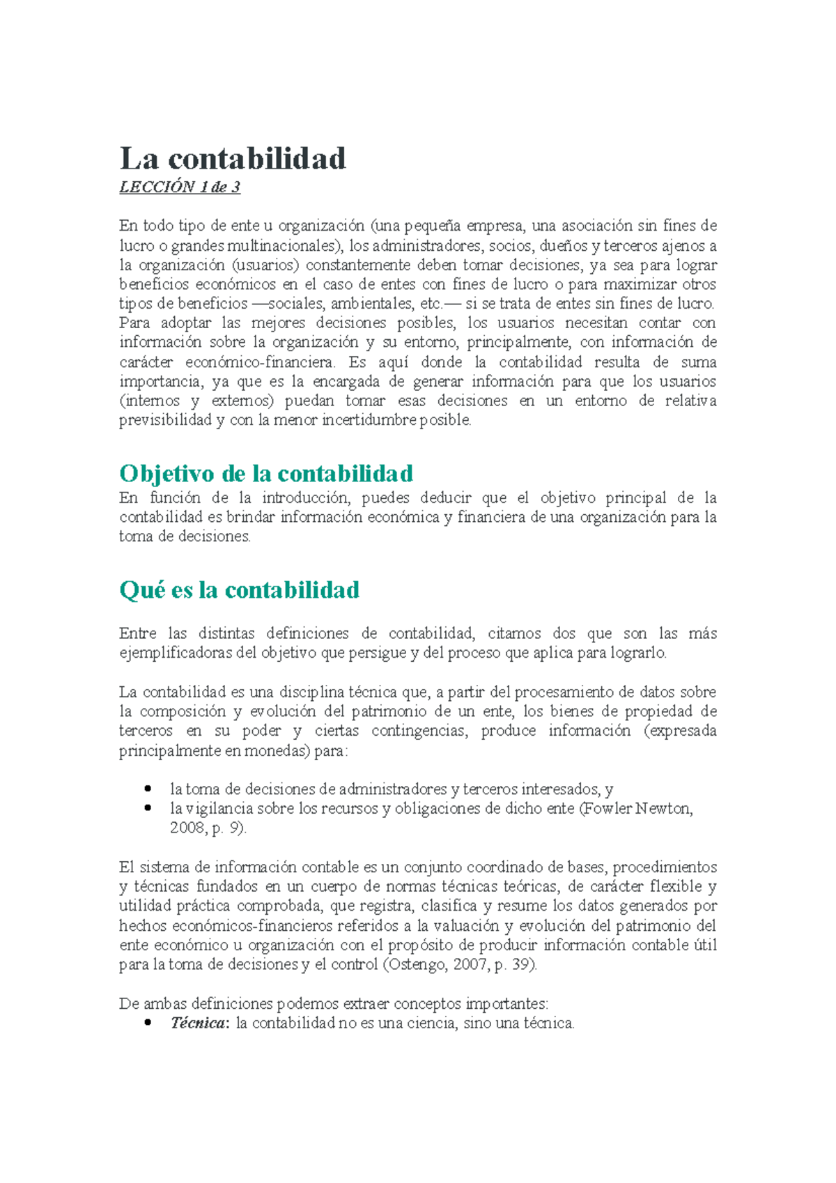 La contabilidad - Apuntes 1 - La contabilidad LECCIÓN 1 de 3 En todo ...