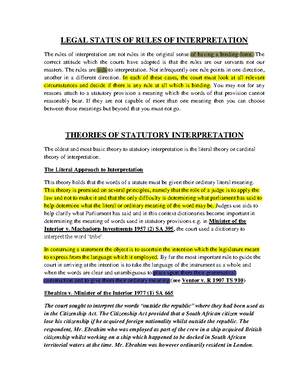 Statutes updated notes - Statutory Interpretation: LB 105 - Study Guide ...