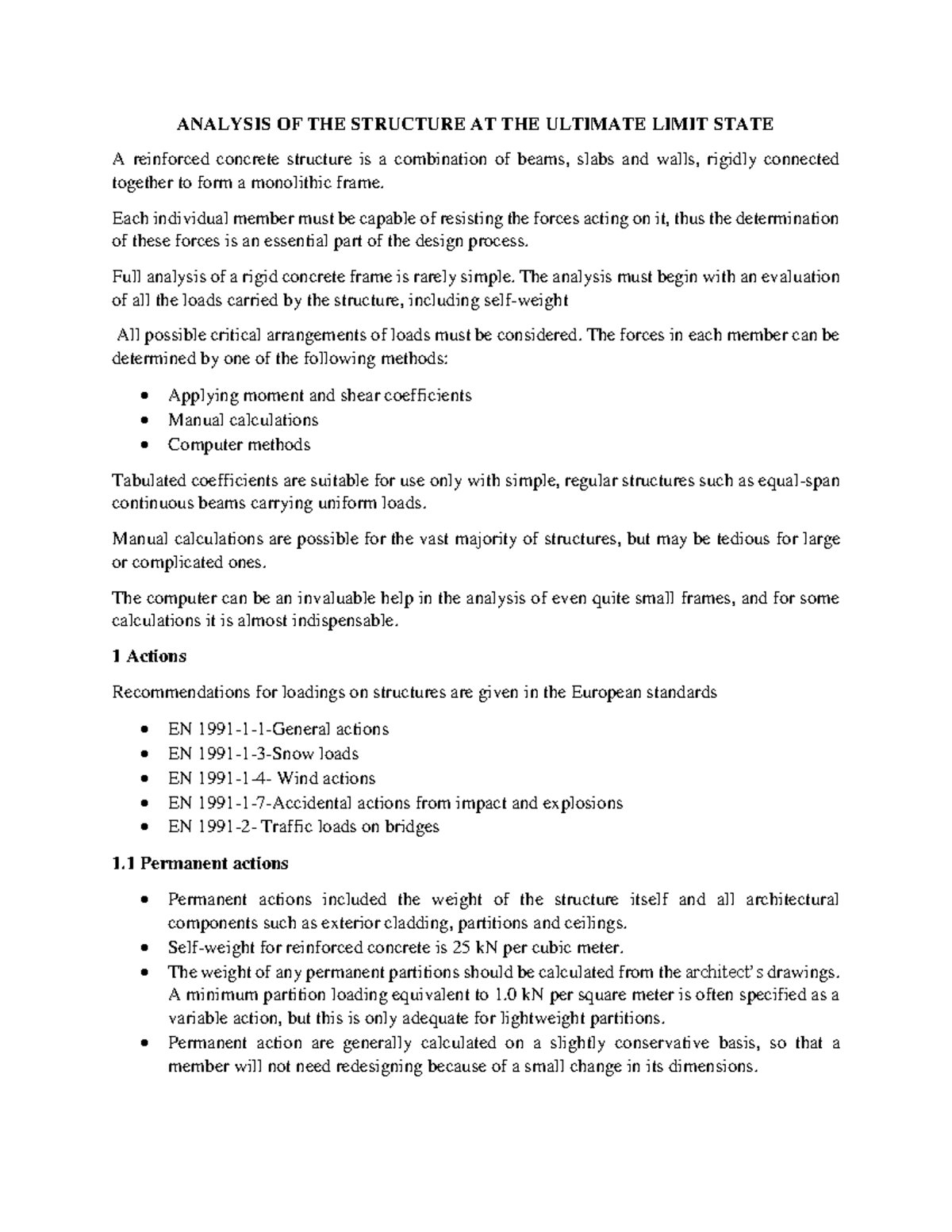 3 Analysis of the structure at the ultimate limit state - ANALYSIS OF ...