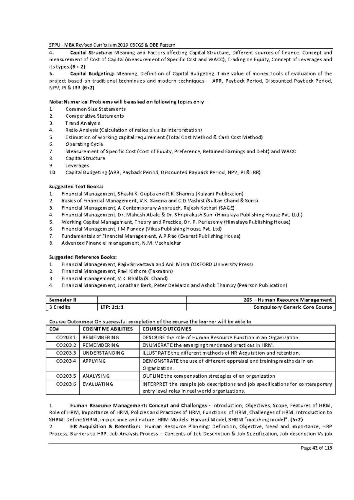 203 HRM Syllabus - SPPU - MBA Revised Curriculum 2019 CBCGS & OBE ...