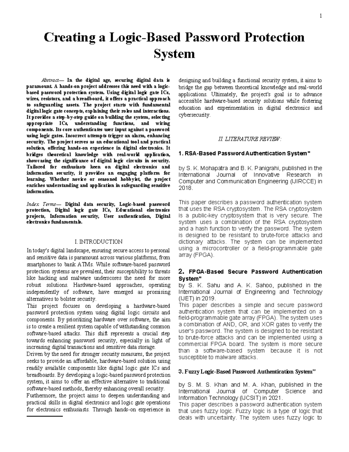 DLC LAB Project Report - Summary Data structure - Creating a Logic ...