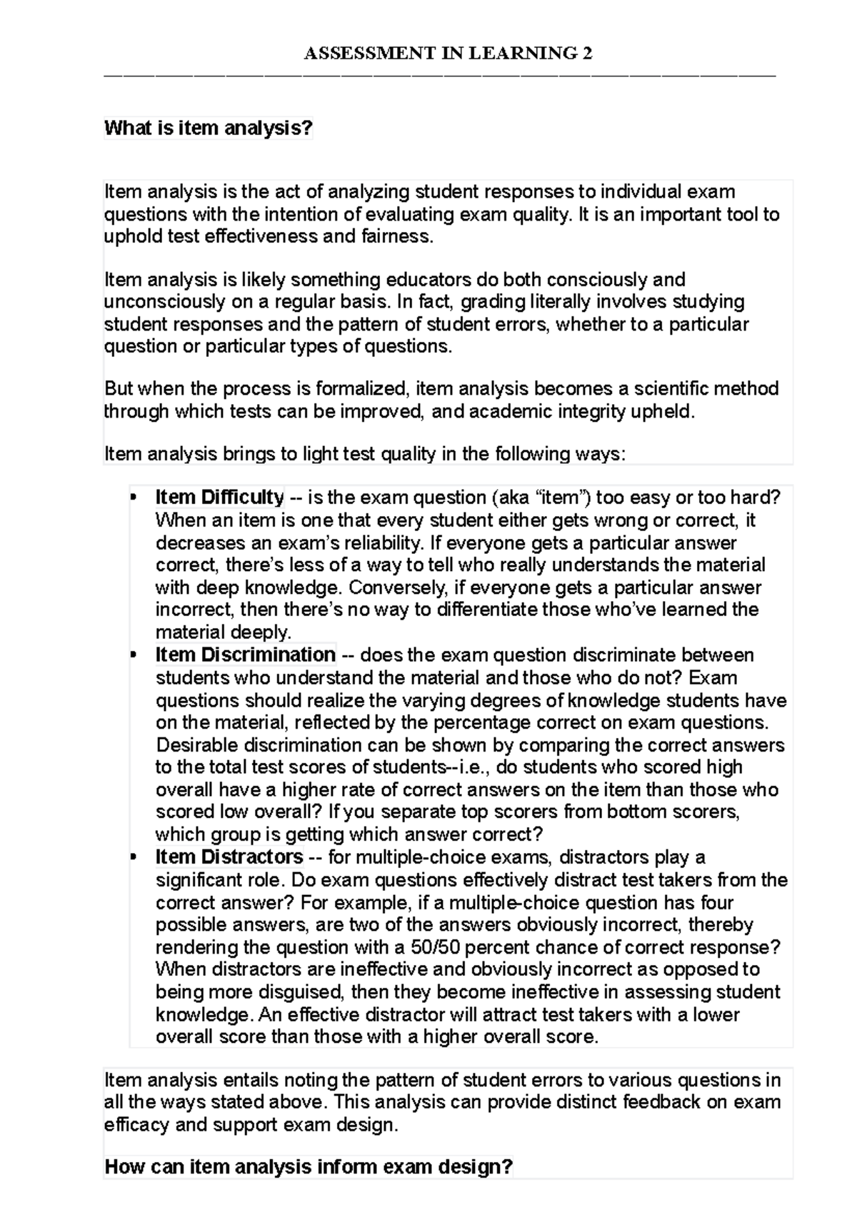 Assessment-IN- Learning-2- Lecture NOTE 3 - ASSESSMENT IN LEARNING 2 ...