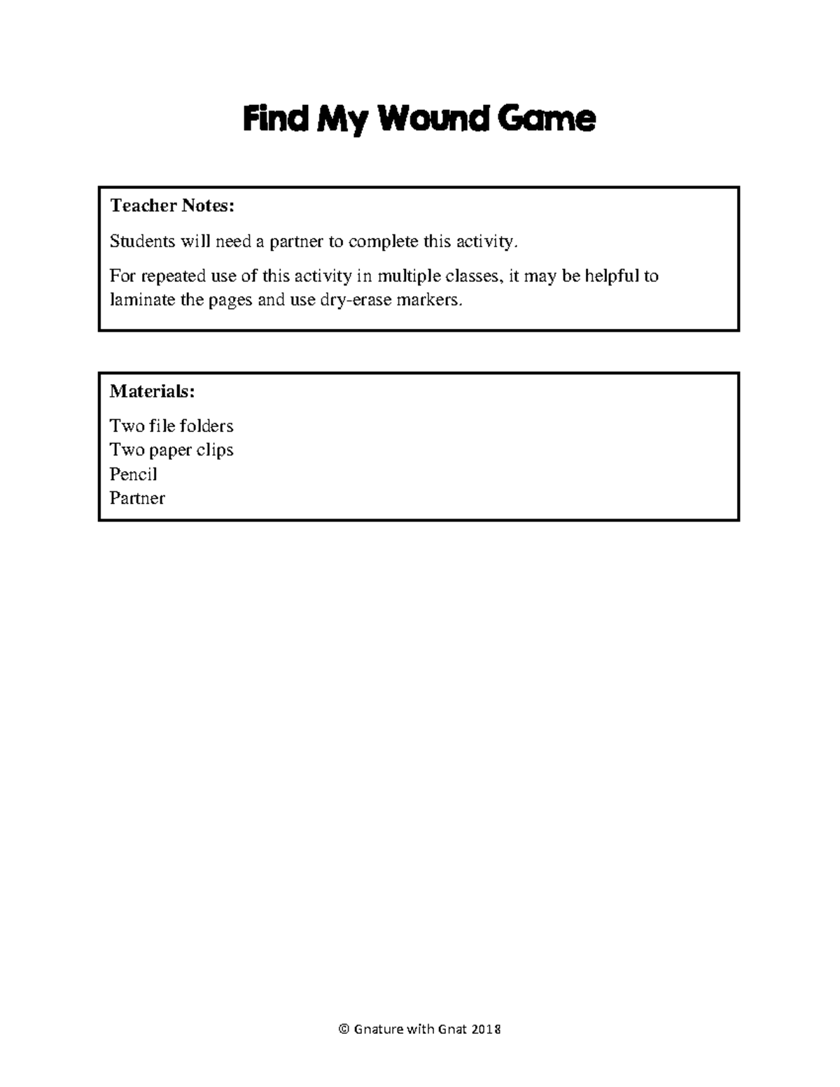 Find My Wound Game - Game for practicing directional terms. - Find My ...