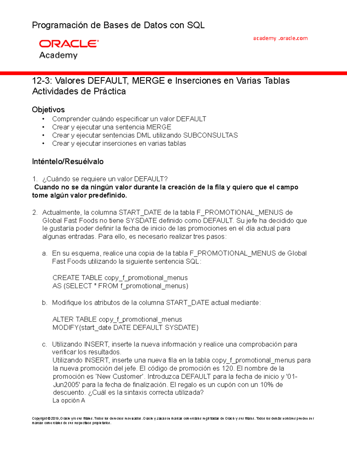 DP 12 3 Practice - Programación de Bases de Datos con SQL 12-3: Valores ...